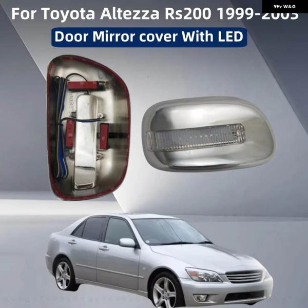 クロームリアビューアクセサリーメッキ トリム 1999-03 トヨタ アルテッツァRS200ドアミラー カバー LED付き カスタム パーツ アクセサリーHign-concerned Chemical:Noneis_customized:N...