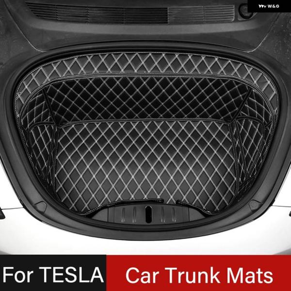 トランク ブートマットにフロントカーゴライナーPUレザーTESLA MODEL Y 2020-22アクセサリーMODEL 3 2022 2021 2022 カスタム パーツ アクセサリーHign-concerned Chemical:Non...