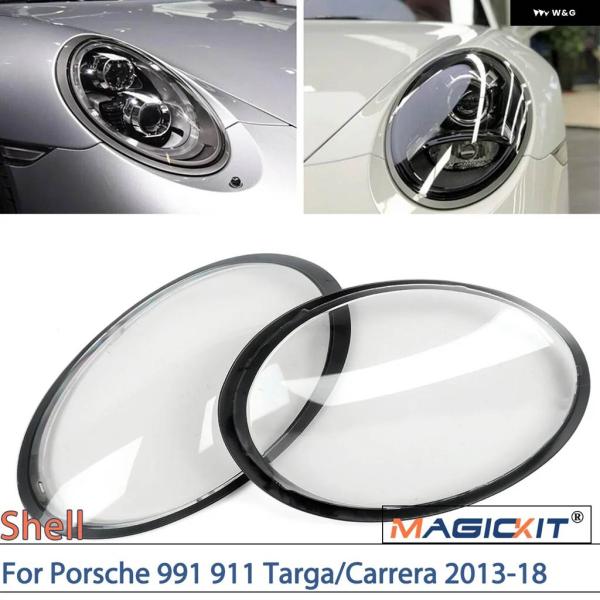 フロント ヘッドライト クリアレンズ カバー セット ポルシェ 911 タルガ/カレラ 2013-2019 クリア ダイレクトカーアクセサリー カスタム パーツ アクセサリーHign-concerned Chemical:NoneSuita...