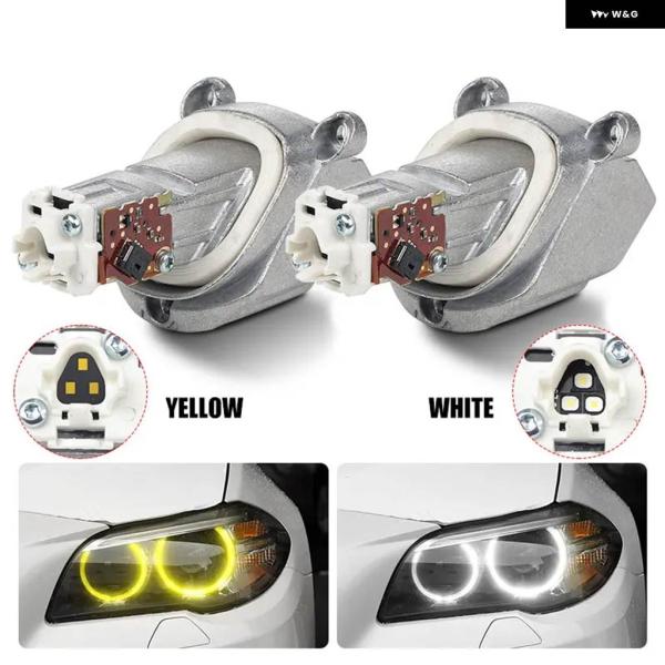 ホワイトイエロー LED ヘッドライト エンジェルアイズ モジュール DRL デイタイム ランニングライト BMW 5シリーズ F10 F11 F18 LCI コントロール ユニット 18592200 カスタム パーツ アクセサリーHign...