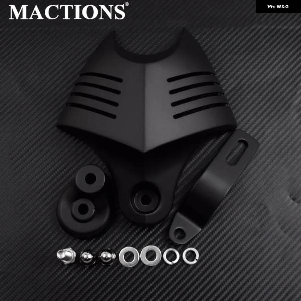 オートバイ Vシールド ホーンカバー ブラック/クローム アルミ ハーレー ダイナ ストリートボブ FXDB ファットボブ ビッグツイン エレクトラ 1992-2012 カスタム パーツ アクセサリーHigh-concerned chemi...