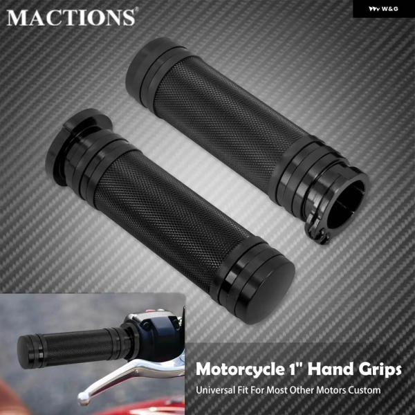 オートバイ 1インチ25MM ハンド グリップ ブラック アルミ ハーレー ツーリング ダイナ ソフテイル スポーツスター XL883 ロードグライド 非電子式 ハンドルバー カスタム パーツ アクセサリーHigh-concerned ch...