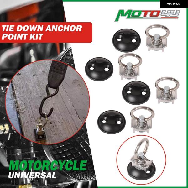 4パック ラウンド/スクエア タイダウン アンカーポイントキット ボルトオン トラック フィッティング クイックリリース付き ピックアップ トラック 対応 カスタム パーツ アクセサリーHigh-concerned chemical:Non...