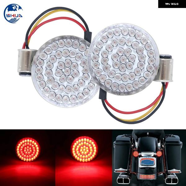 2個BULLET 1157 レッド リアLED ウィンカーライト ハーレー ツーリング ストリート トライグライド ダイナ ファットボブ ローライダー ソフテイル スポーツスター カスタム パーツ アクセサリーItem Type:Turn ...