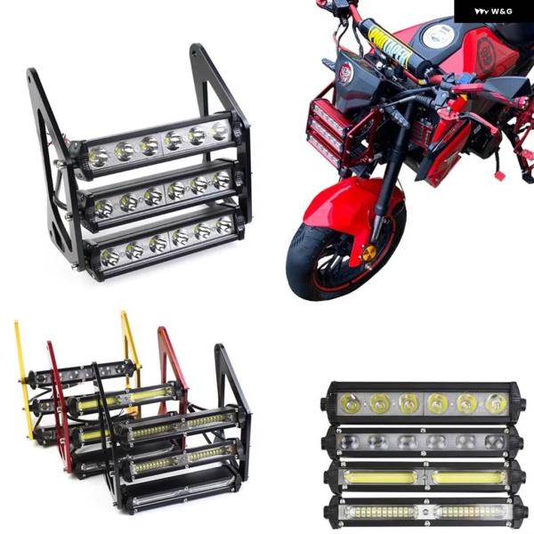 MOTO RETRO CG LED オートバイ フロント フォーク ブラケット MSX125 ヘッドライト 汎用 GROM MSX125 125SF 2013-2016 フォグランプ ライト カスタム パーツ アクセサリーHigh-conc...