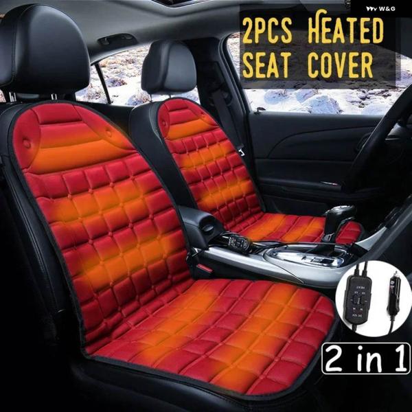 12V高速電気加熱ブラック/グレー/ブルー/レッド/コーヒーカーヒーター付きシートカバー 冬用 パッド クッション 自動車カバー カスタム パーツ アクセサリーFilling:NoneTarget Pet:OtherThickness:St...