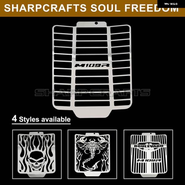 オートバイ アクセサリー ラジエーター グリル カバー グリル ガード スズキ BOULEVARD M109R 1800 VZR1800 2006-2023 スカルフレイムスコーピオン カスタム パーツ アクセサリーProtective p...