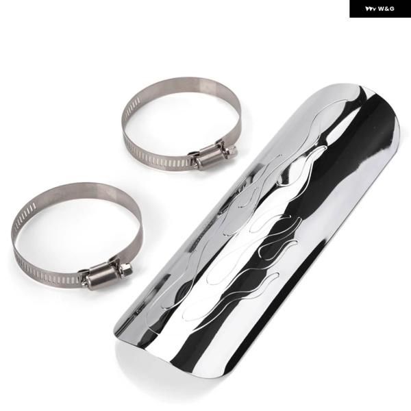 オートバイ クロームマフラー パイプ ヒートシールド カバー ガード ハーレー ダイナクルーザー ロードキング ソフテイル スポーツスター など カスタム パーツ アクセサリーSpecial Features:Exhaust Pipe He...