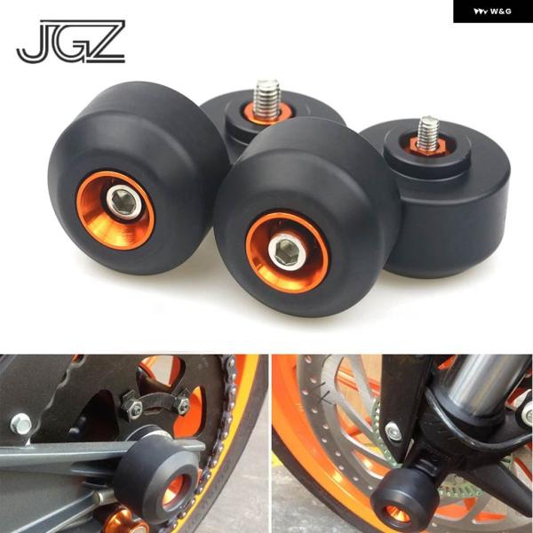 オレンジ バイク フレーム スライダー フロントリア フォーク ホイール クラッシュ パッド 落下 KTM DUKE 125 200 250 390 2013 - 2016 カスタム パーツ アクセサリーHigh-concerned che...