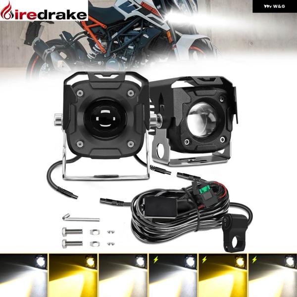 高出力LED オートバイ スポットライト 240W 20000LM 6色スポットライトストリップ ケーブル スイッチセット 補助スポットライト トラック 12V カスタム パーツ アクセサリーHigh-concerned chemical:...