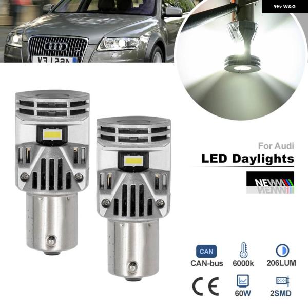アウディ A6 C7 4FH 4F5 4F2 2007 08 09 10 11 P21W BA15S 1156 LED デイタイム ランニングライト CANBUS デコード DRLS ヘッドランプ カスタム パーツ アクセサリーHigh-c...