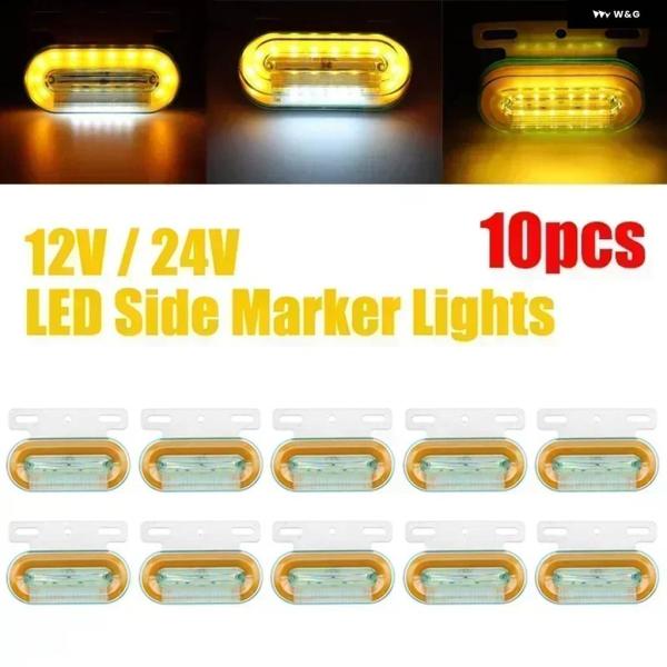 10X 12V/24V 12 LED イエローカー トラック サイドマーカーランプ アウター ライトウィンカーハザードランプテールトレーラーライト3モード カスタム パーツ アクセサリーHigh-concerned chemical:Non...