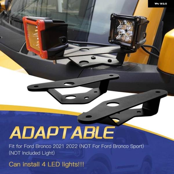 車用ライト マウント ブラケット ライトカーLED作業用ポッドライト マウント ブラケット フォード ブロンコ 2021 2022 2/4ドア用 カスタム パーツ アクセサリーHigh-concerned chemical:NoneOrig...