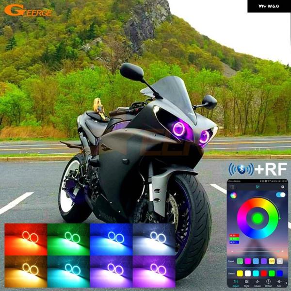 ヤマハ R1 YZF-R1 2009 - 14 RF リモート BT アプリ マルチカラー ウルトラ RGB LED ANGEL EYES キット ハローリング カスタム パーツ アクセサリーHigh-concerned chemical:...