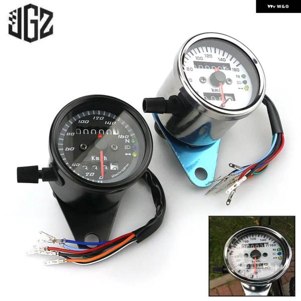 12V バイク マシン式ダブルオドメータータコメーター LED インジケーター スピード メーター ホンダ カワサキ KTM ヤマハ スズキ カスタム パーツ アクセサリーSpecial Features:Pointer scale is ...