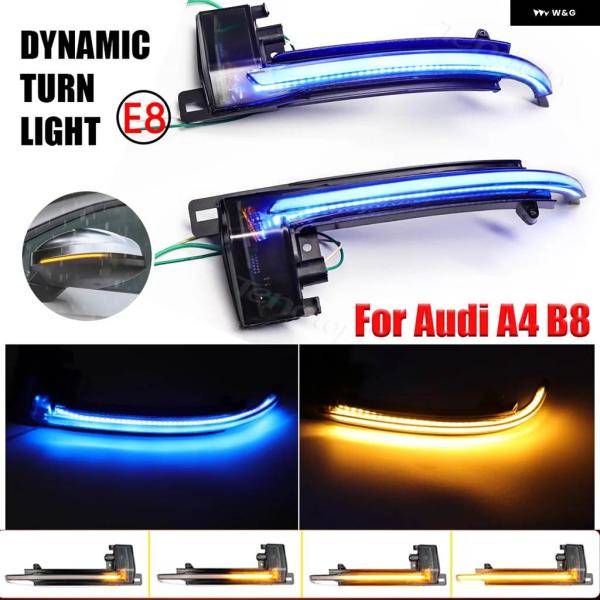 2ピース ダイナミックウインカーミラー ランプ LED シーケンシャル ウインカーランプ チューニング アウディ A4 B8 8PA3 A5 Q3 A6 C6 4F S6 8K 2011-2016 カスタム パーツ アクセサリーHigh-c...