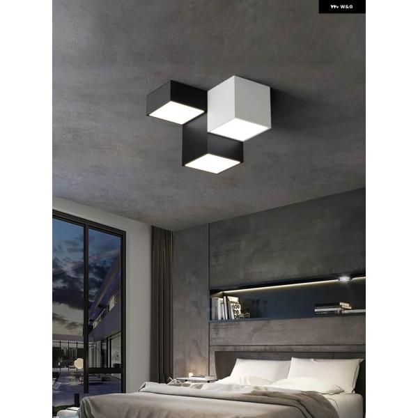 寝室ランプ 天井ランプ シンプルモダン マスターベッドルーム ルームランプ クリエイティブコントラスト ブラックホワイト ノルディックランプ カスタム パーツ アクセサリーHigh-concerned chemical:NoneInstal...