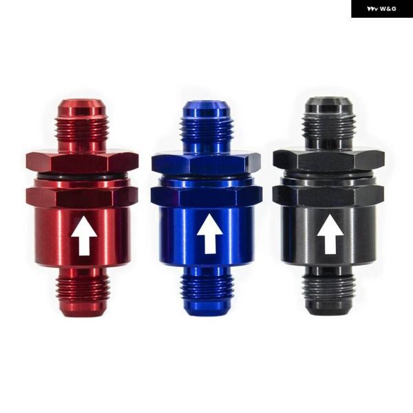 AN6 燃料逆止弁 ワンウェイチェックバルブ ガソリン ディーゼル アルマイト処理 アルミ 黒 青 赤 カスタム パーツ アクセサリーSpecial Features:Check ValveExternal Testing Certific...