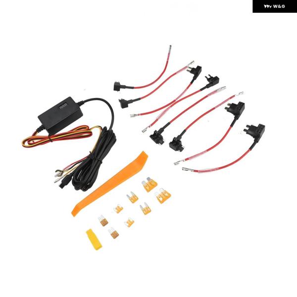 3段階変速 12V-24V 3A ダッシュカム ACC ハードワイヤーキット デジタル ディスプレイ 電源コード 8ヒューズ ダッシュカム用 24時間 パーキング ケーブル カスタム パーツ アクセサリーHigh-concerned che...