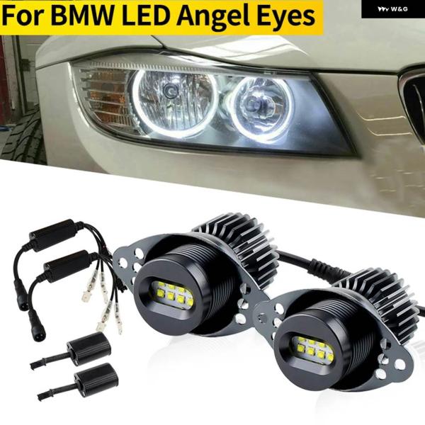 BMW E90 E91 LCI 2009-2011 ハロゲンランプ ヘッドライト 2個 LED エンジェルアイ ハローリング マーカーライト バルブ 63112179077 カスタム パーツ アクセサリーHigh-concerned che...