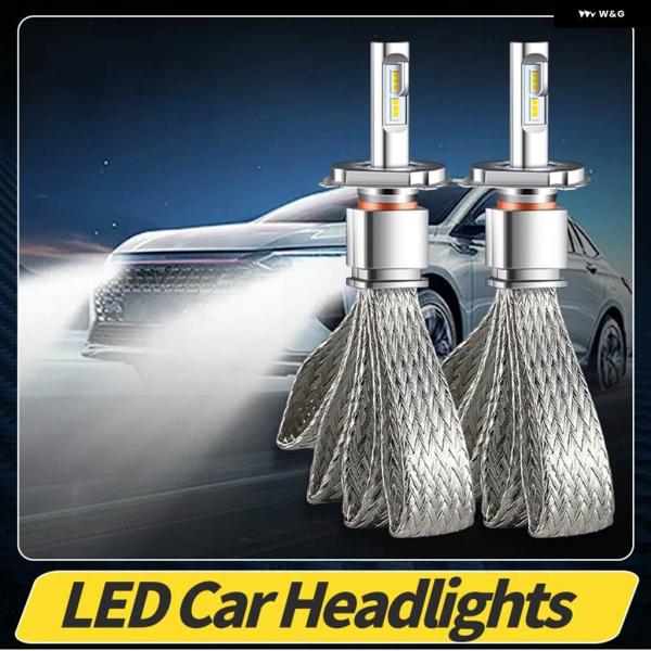 2個 H7 車用 LED ヘッドライト グローブ 銅ベルト バルブ ライト H1 H8 H9 H11 H4 9003 HB2 ハイ/ロービーム 96W 9600LM 12V ヘッドランプ 9012 HIR2 カスタム パーツ アクセサリーH...