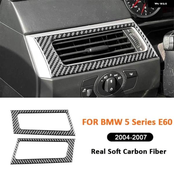 BMW 5シリーズ E60 2004-2007用 カーボン計器 パネル 左右エア アウトレット トリム フレーム 内装 装飾 ステッカー カスタム パーツ アクセサリーHigh-concerned chemical:NoneSticker ...