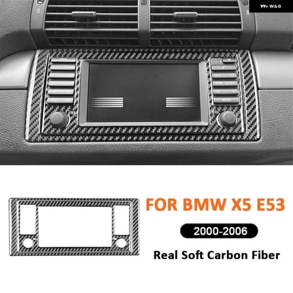 BMW X5 E53 2000-2006用カーボンカーセンター コンソール ナビゲーションスクリーン パネル トリム フレーム 装飾 ステッカー 内装パーツ カスタム パーツ アクセサリーHigh-concerned chemical:No...
