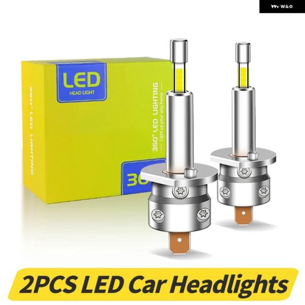 2個 CANBUS H1 LED ヘッドライト バルブ ミニ 360 サイズ 100W 30000LM CSP 車用 ヘッドランプ ライト ダイオード フォグランプ DRL バルブ モバイル カスタム パーツ アクセサリーHigh-conc...