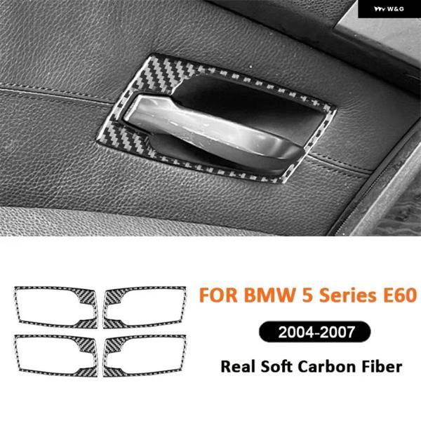 BMW 5シリーズ E60 2004-2007 インテリア カーボンカードアインナープルハンドル アウター フレーム 装飾 ステッカー カスタム パーツ アクセサリーHigh-concerned chemical:NoneSticker P...