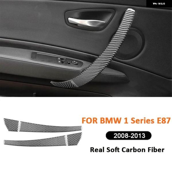 BMW 1シリーズ E87 2008-2013用 カーボン インテリア デカール インナードアプル アームレスト パネル トリム カバー 装飾 ステッカー 2枚セット カスタム パーツ アクセサリーHigh-concerned chemic...