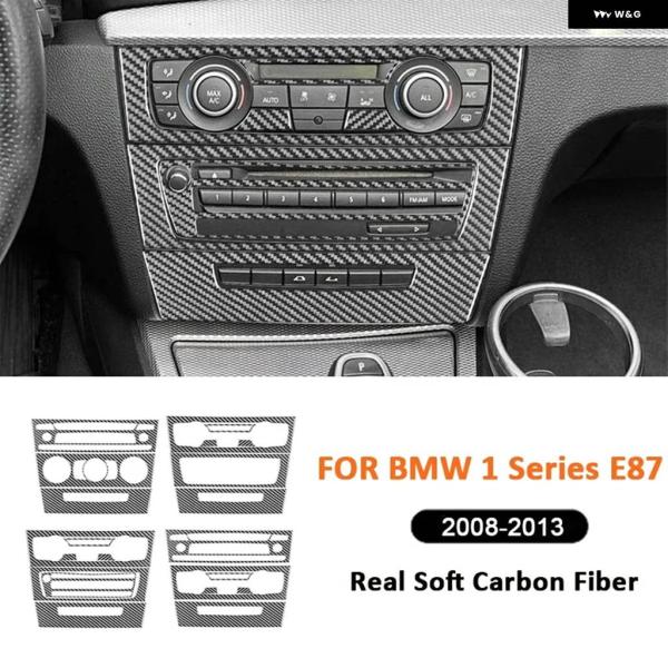 BMW 1シリーズ E87 2008-2013用 カーボン カーセンター コンソール パネル ラジオ エアコン フレーム トリム ステッカー カスタム パーツ アクセサリーHigh-concerned chemical:NoneSticke...