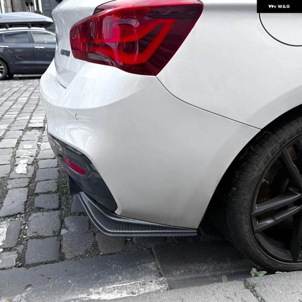 BMW F20 1シリーズ 118I 120D 120I 125I Mパック 2015-2019 LCI用 2個セット 車用リア バンパー サイドスプリッター サイド ディフューザー エキゾースト トリム カスタム パーツ アクセサリーHi...