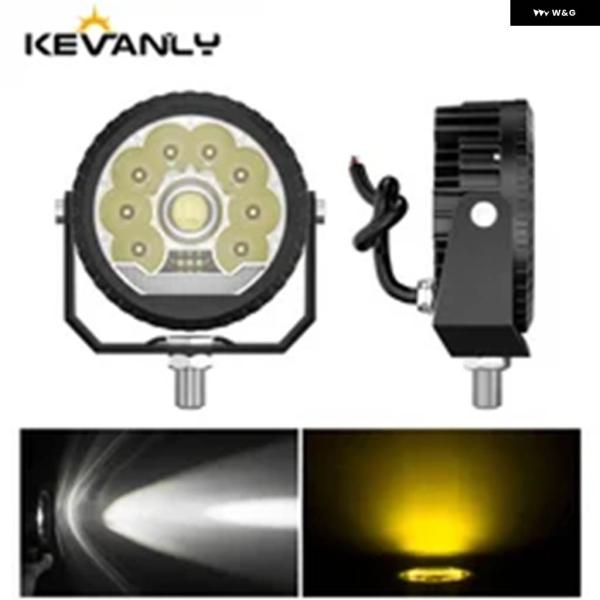 1/2個 5インチ 18LED ワークライト 9-30V スポットライト デュアルカラー ホワイト アンバー オートバイ SUV ATV 4X4 オフロード用 カスタム パーツ アクセサリーHigh-concerned chemical:N...