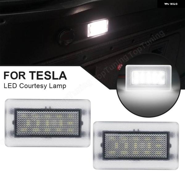 テスラ モデル3モデルSモデルX 2016年 LEDコンパートメントランプ 2個セット - 20個LED インテリア カーテシーランプ カスタム パーツ アクセサリーHigh-concerned chemical:NoneCertifica...