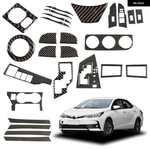 トヨタ カローラ 2014-2018 ソフトカーボン インテリア キット ダッシュボード コンソール ギア シフト パネル デコレーションカバー トリム ステッカー カスタム パーツ アクセサリーHigh-concerned chemica...
