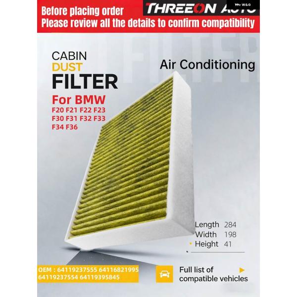 BMW 428I 430I 435I 440I用 キャビンエア フィルター TOC8010P 64119237555 64116821995 64119237554 CF11472 カスタム パーツ アクセサリーHigh-concerned...