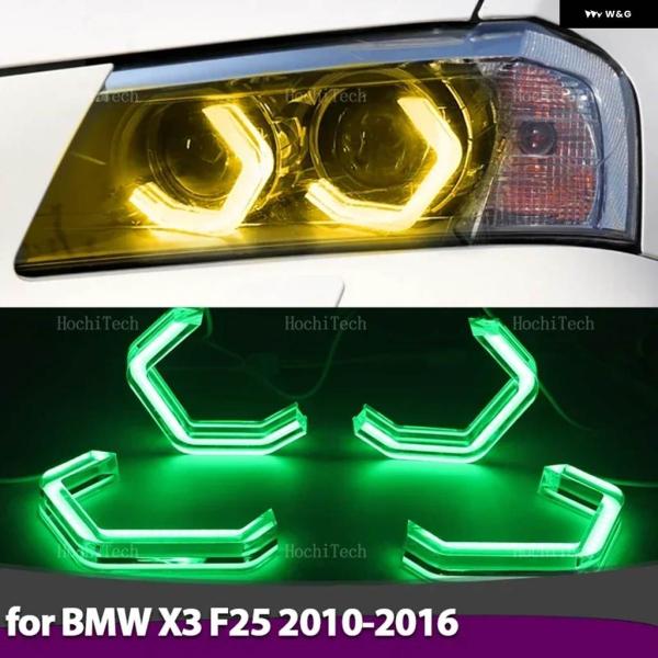 アプリ リモコン M4 スタイル RGBリング エンジェルアイ LED ライトリング BMW X3 F25 2010-2016 XDRIVE25I 30I XDRIVE18D 20D 30D 35D カスタム パーツ アクセサリーHigh-...