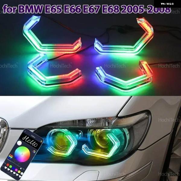 BMW 7シリーズ E65 E66 E67 E68 アルピナ B7 2001-2008 RGBダイナミック エンジェルアイ LED アプリ 制御 シーケンシャルフローマルチカラーリング カスタム パーツ アクセサリーHigh-concern...