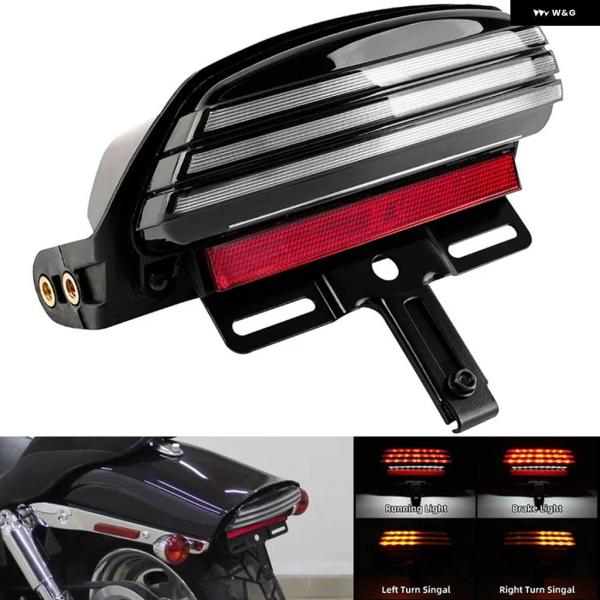 オートバイ マッドガード LED トライバーフェンダー LED テールブレーキウィンカーライト ハーレー ダイナ ファットボブ ソフテイル 2006-2015 カスタム パーツ アクセサリーBattery Included:NoHigh-c...