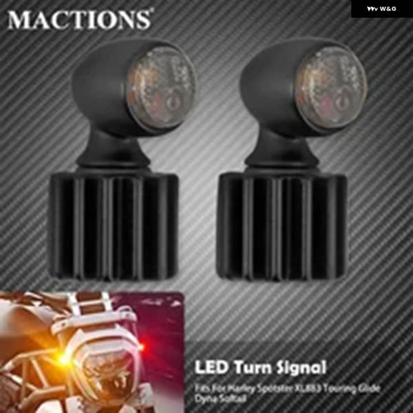 オートバイ ミニLED フロントリア ウィンカー ブレーキライト ランニング インジケーター ランプ ハーレー ダイナ ソフテイル スポーツスター XLツーリングFLHX カスタム パーツ アクセサリーBattery Included:No...