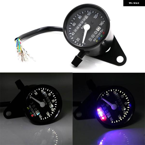 DC 12V オートバイ スピード メーター オドメーター デュアルLED バックライト 夜間視認可能 スピード メーター ゲージ バイク カスタム パーツ アクセサリーHigh-concerned chemical:NoneBuilt-i...