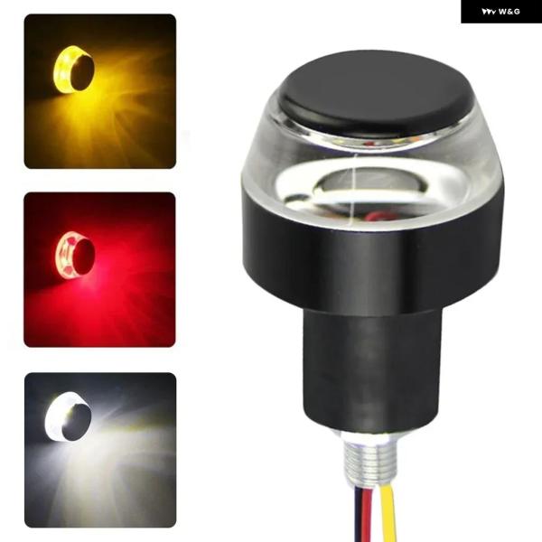 2タイプ DC 12V オートバイ LED ハンドルバー エンドウィンカーライト ホワイトイエローフラッシャーハンドル グリップ バーブリンカーサイドマーカーランプライト カスタム パーツ アクセサリーBattery Included:No...
