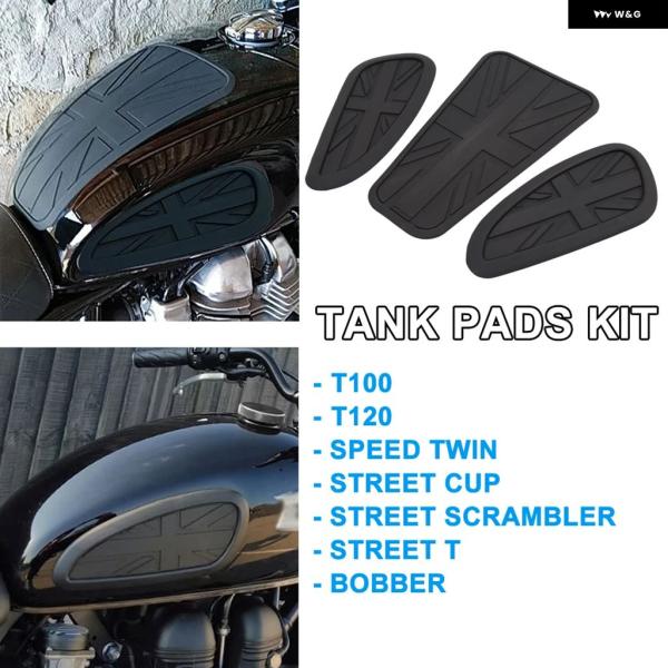 T120 T100/THRUXTON 1200 R/ 1200/THUNDERBIRD 900/ INTERCEPTOR 650 ニータンク パッド ラバー ステッカー カスタム パーツ アクセサリーHigh-concerned chemi...
