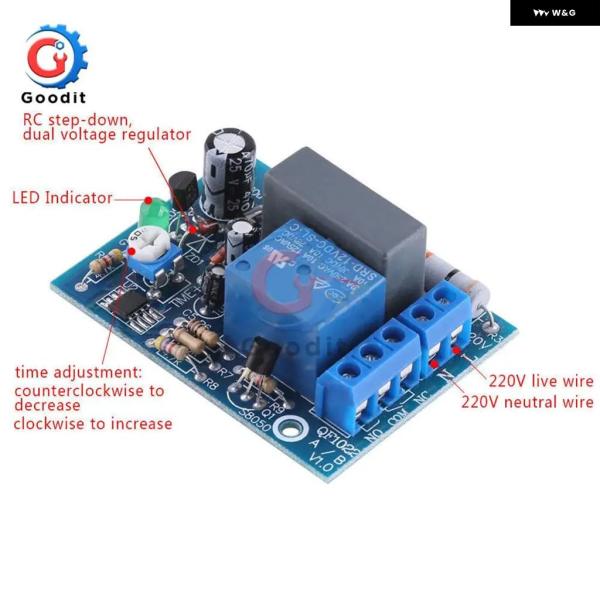 AC 220V タイマーリレー遅延スイッチ入力/出力遅延オフスイッチ モジュール 0〜10秒 10分 10時間 100分 タイマーオフボード カスタム パーツ アクセサリーEU LVD Voltage:High voltage: Above...