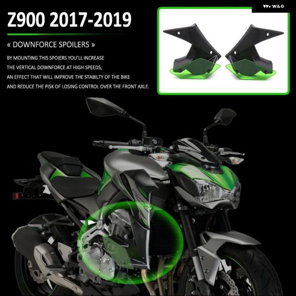カワサキ Z900 2017 2018 2019 オートバイ パーツ サイドダウンフォース スポイラー 固定ウイング ウイング レット フェアリング ウイング ディフレクター カスタム パーツ アクセサリーItem Weight:0.5kg...
