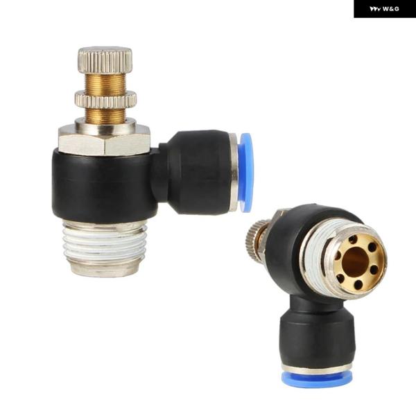 4個 SL4 6 8 10 12MM M5 PT1/8 1/4 3/8 1/2 ワンタッチエアニュートラルスピード コントローラ ー調整スロットル バルブ コネクター カスタム パーツ アクセサリーHigh-concerned chemic...