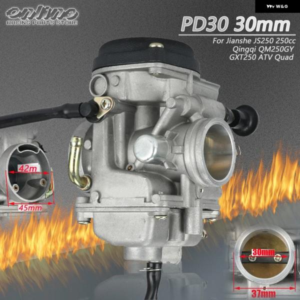 PD30 30MM オートバイ キャブレター QINGQI 250 JS GXT 250 QM250GY ATV クワッドパーツ キャブレター マニュアル チョーク キャブレター カスタム パーツ アクセサリーHigh-concerned ...
