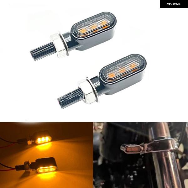 8MM オートバイ ミニ 12V LED ウインカー インジケーター ライト ブリンカー アンバー フラッシャー シグナルランプ ホンダ カワサキ ヤマハ カスタム パーツ アクセサリーBattery Included:NoHigh-con...