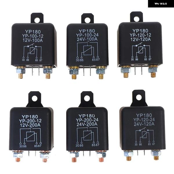 高電流4ピンカーリレー 12V 24V 200A 120A 100A 車 トラック モーター用リレー 連続タイプカーリレー カスタム パーツ アクセサリーHigh-concerned chemical:NonePower Source:DC...