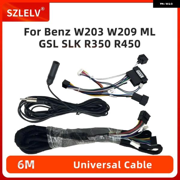 カー ラジオ ラジオ プレーヤー 12V 6M 電源 ケーブル FM AMアンテナ メルセデス ベンツ W211 CLK SL CLS E S G クラス E200 E300 カスタム パーツ アクセサリーIS It With PCB:No...